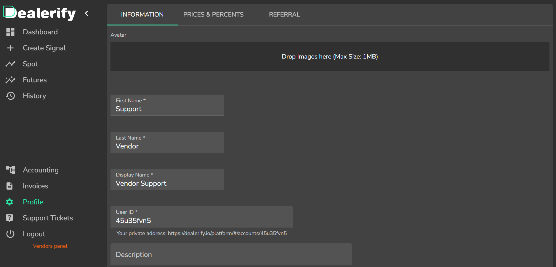 Vendor Profile - Dealerify